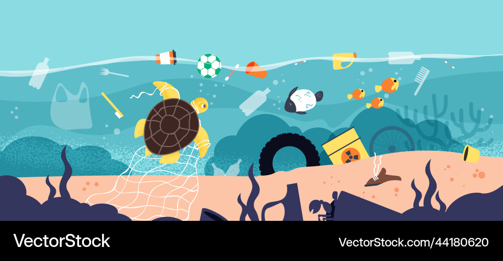 Water pollution concept Royalty Free Vector Image