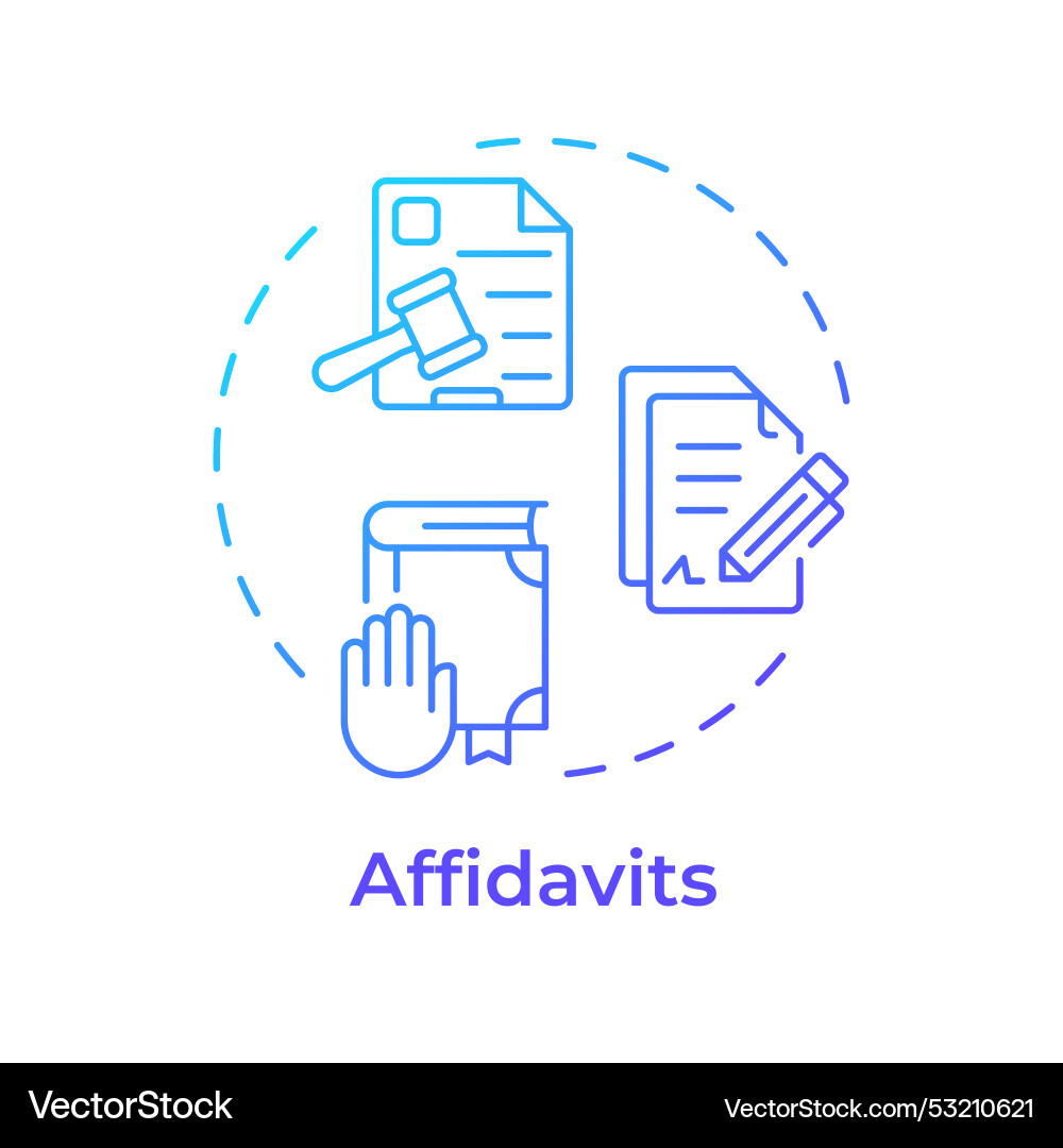 Affidavits blue gradient concept icon Royalty Free Vector