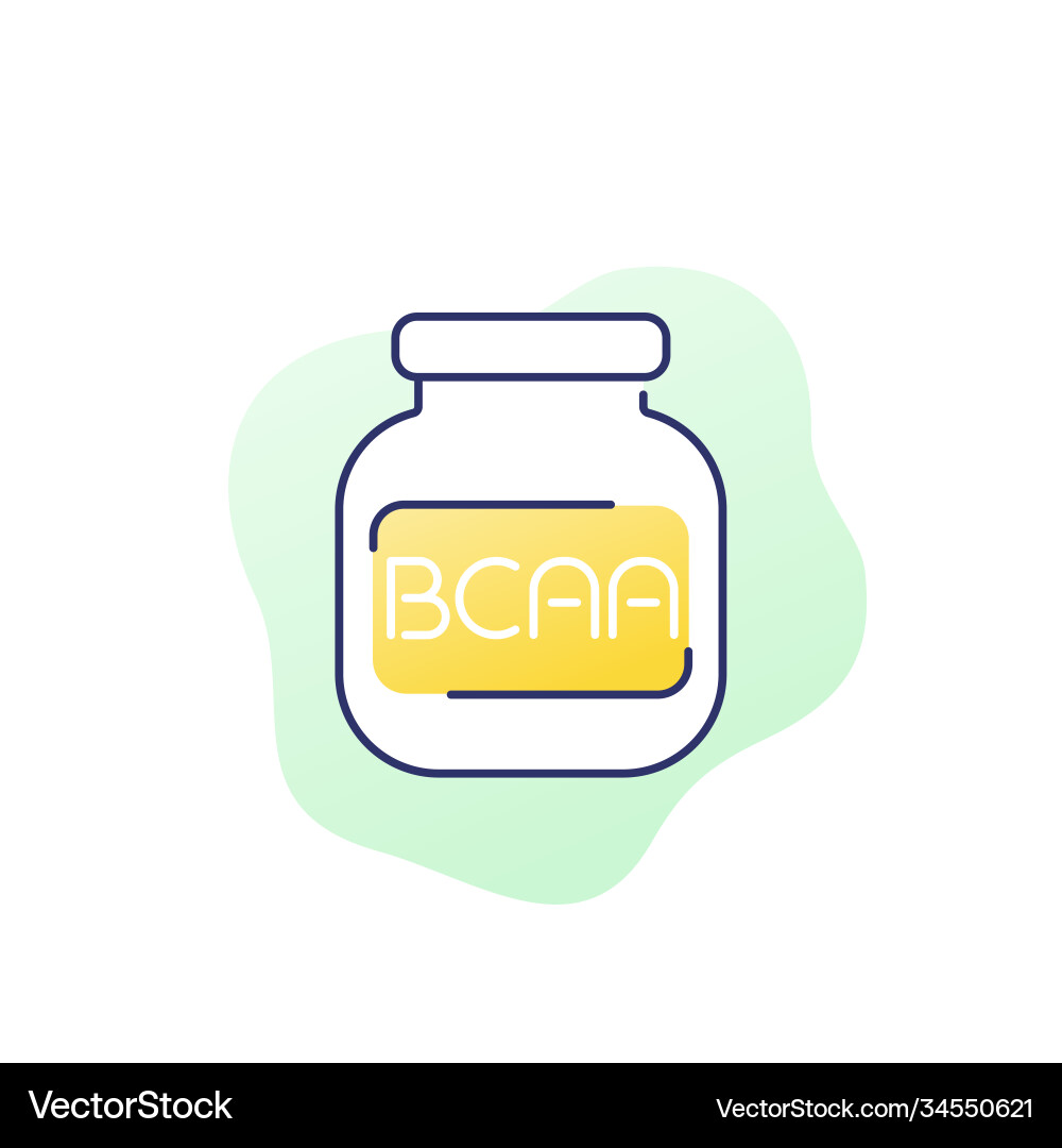 Bcaa amino acids gym supplements icon Royalty Free Vector