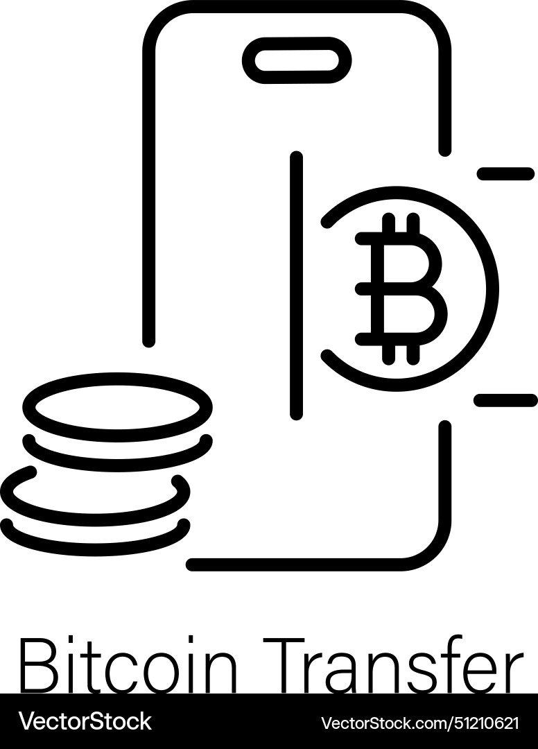 Bitcoin transfer Royalty Free Vector Image - VectorStock