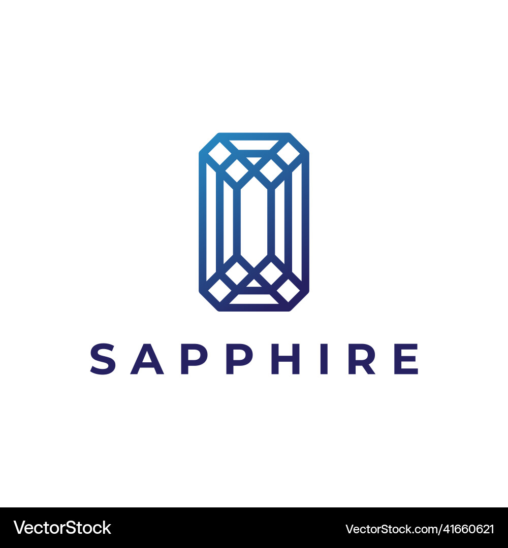 Blue sapphire logo design Royalty Free Vector Image