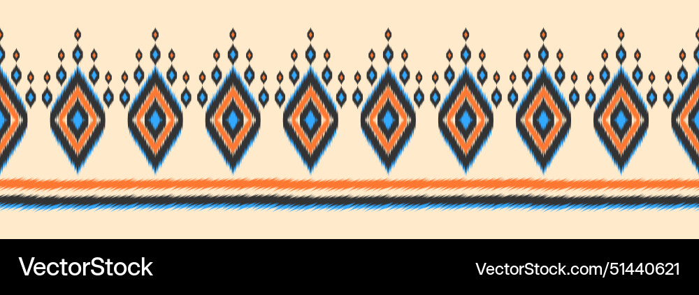 Border ethnic ikat pattern art folk embroidery Vector Image
