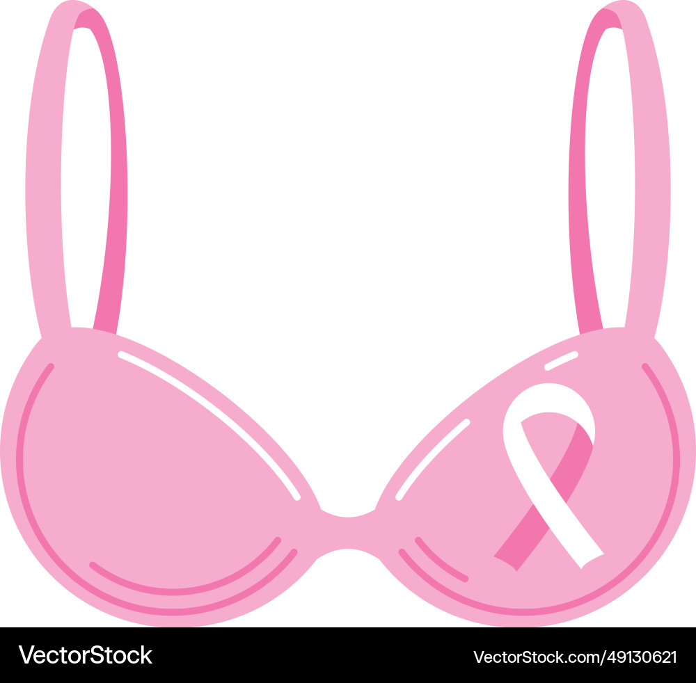 Breast cancer awareness pink bra Royalty Free Vector Image