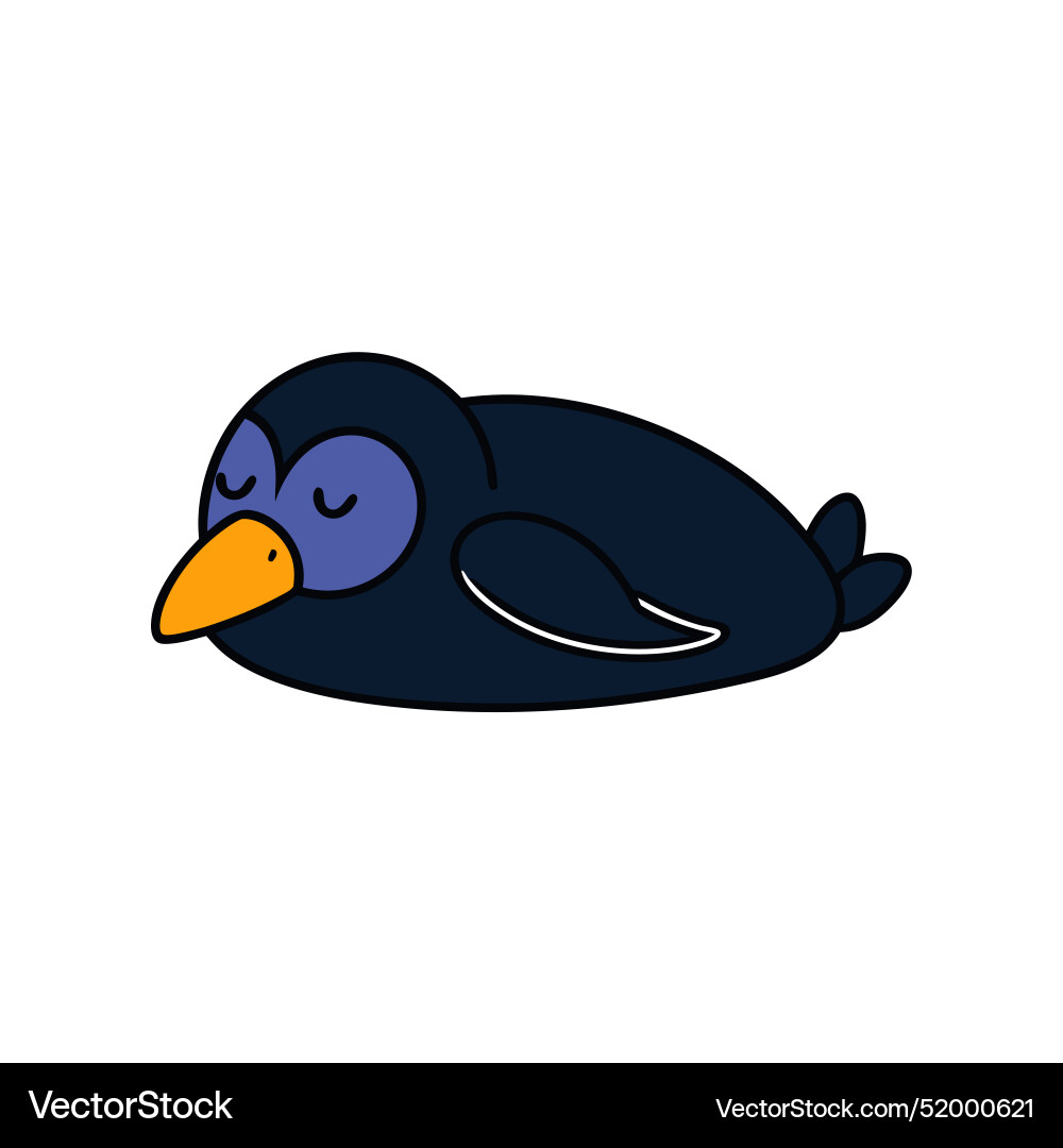 Chough bird sleeps icon Royalty Free Vector Image