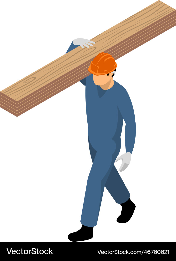 Construction Worker Isometric Royalty Free Vector Image
