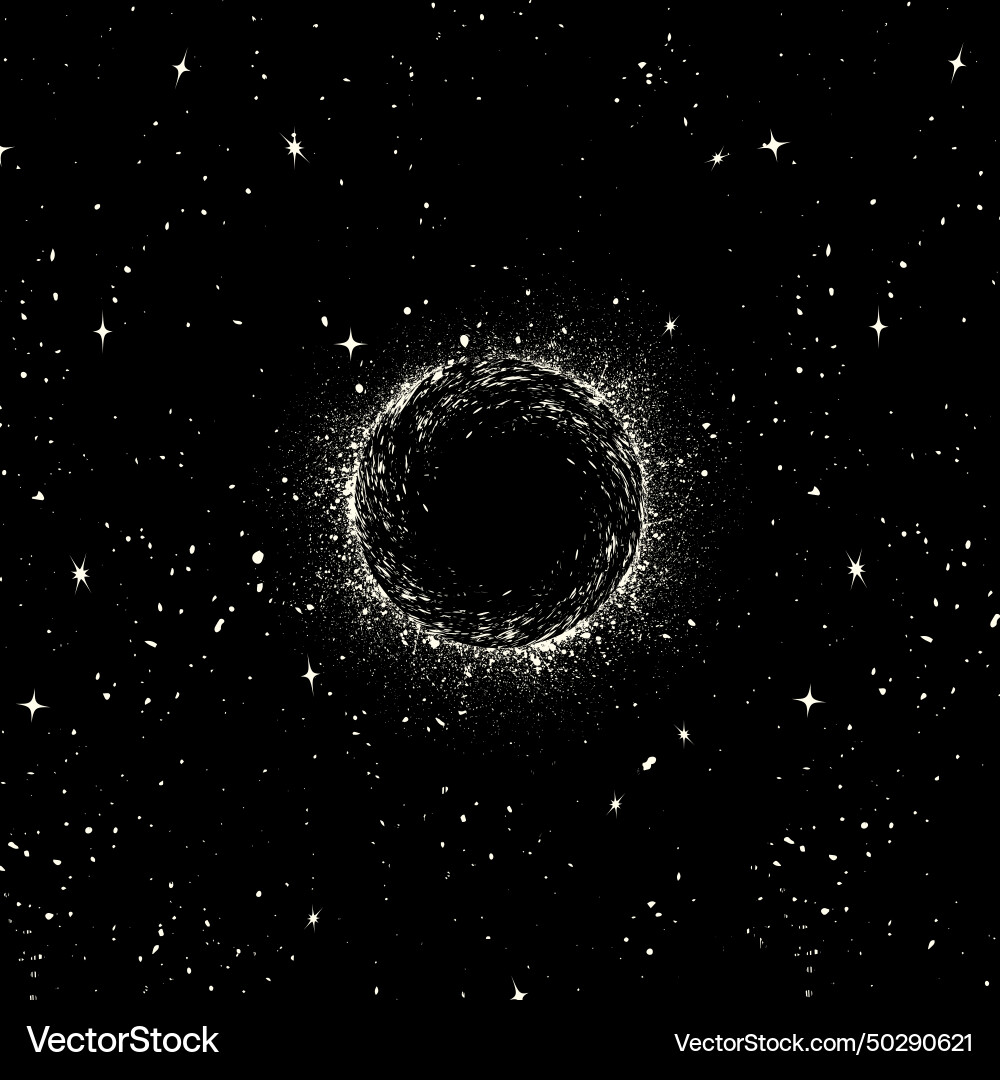 Grunge black space with hole Royalty Free Vector Image