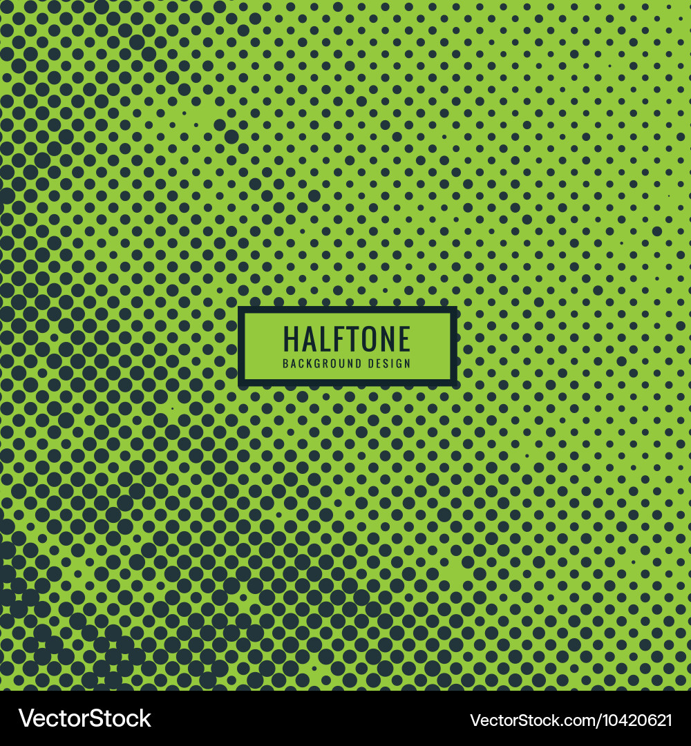 Halftone in green background Royalty Free Vector Image