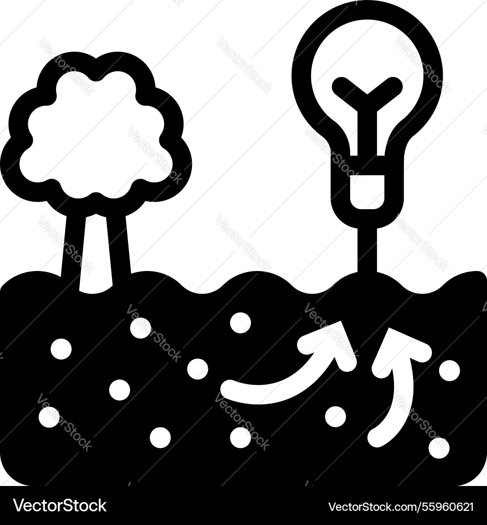Icon semi solid geothermal and soil energy Vector Image
