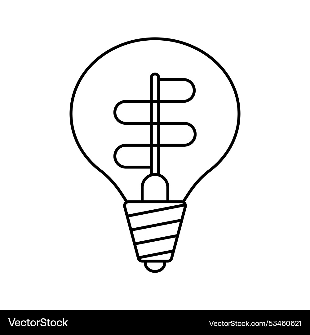 Incandescent lamp line icon editable stroke Vector Image
