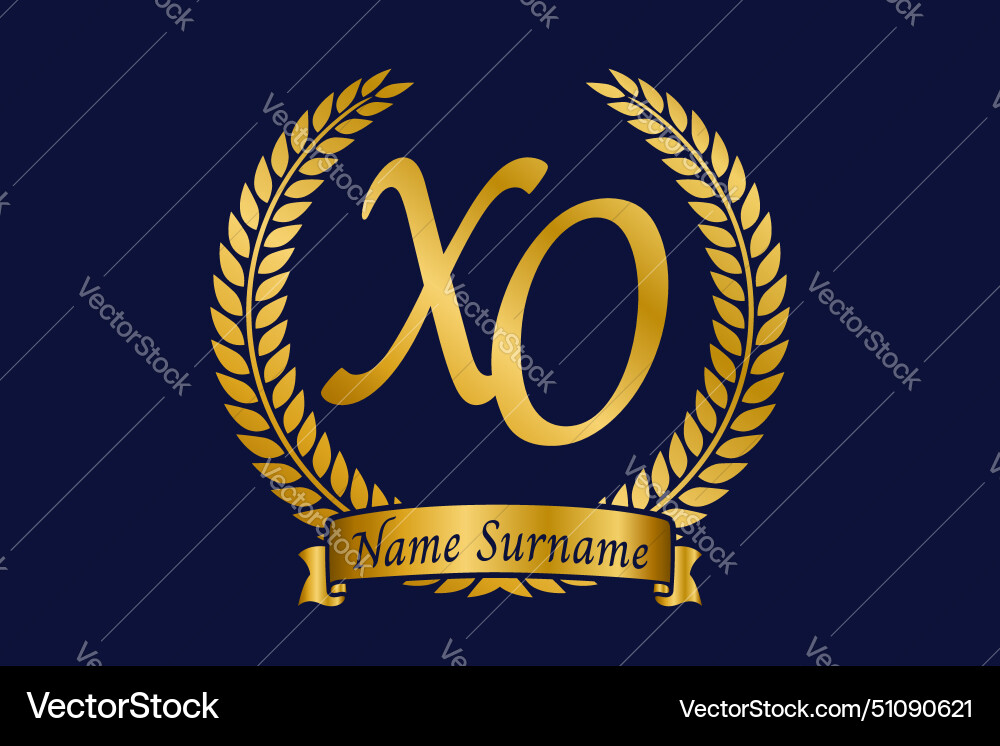 Initial letter x and o xo monogram logo design Vector Image