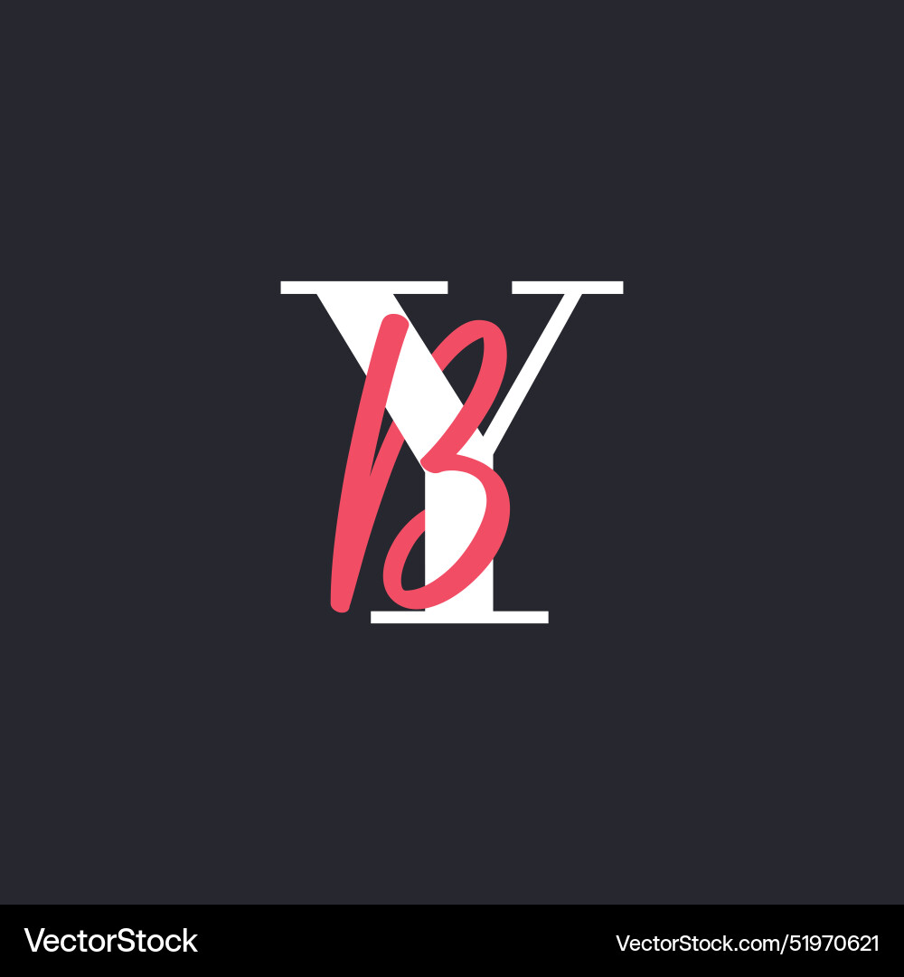 Letter yb logo perfectly blended initials Vector Image