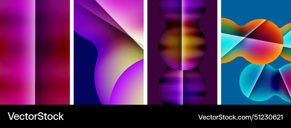Liquid abstract shapes with gradient colors Vector Image