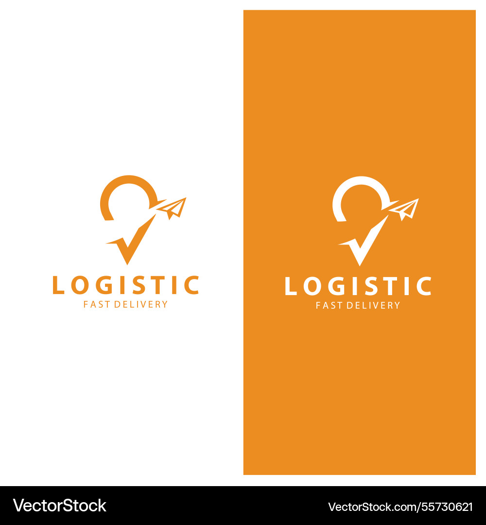Logistic box logo delivery fast Royalty Free Vector Image