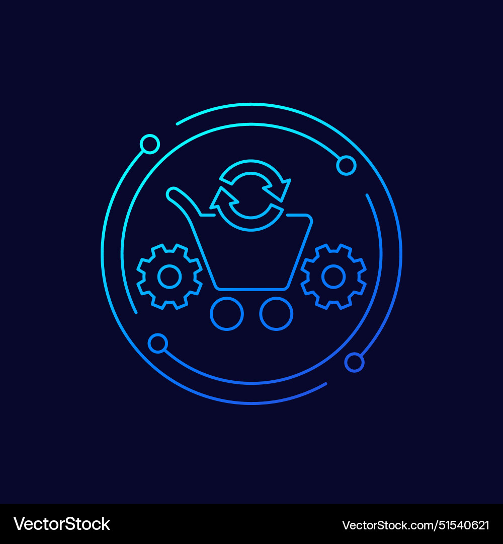 Order processing and procurement icon line design Vector Image