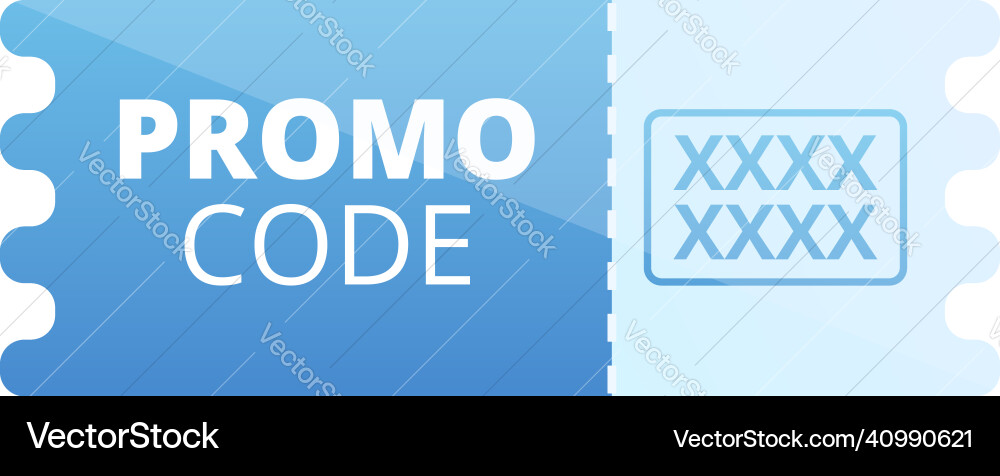Promo code gift icon cartoon promotion Royalty Free Vector