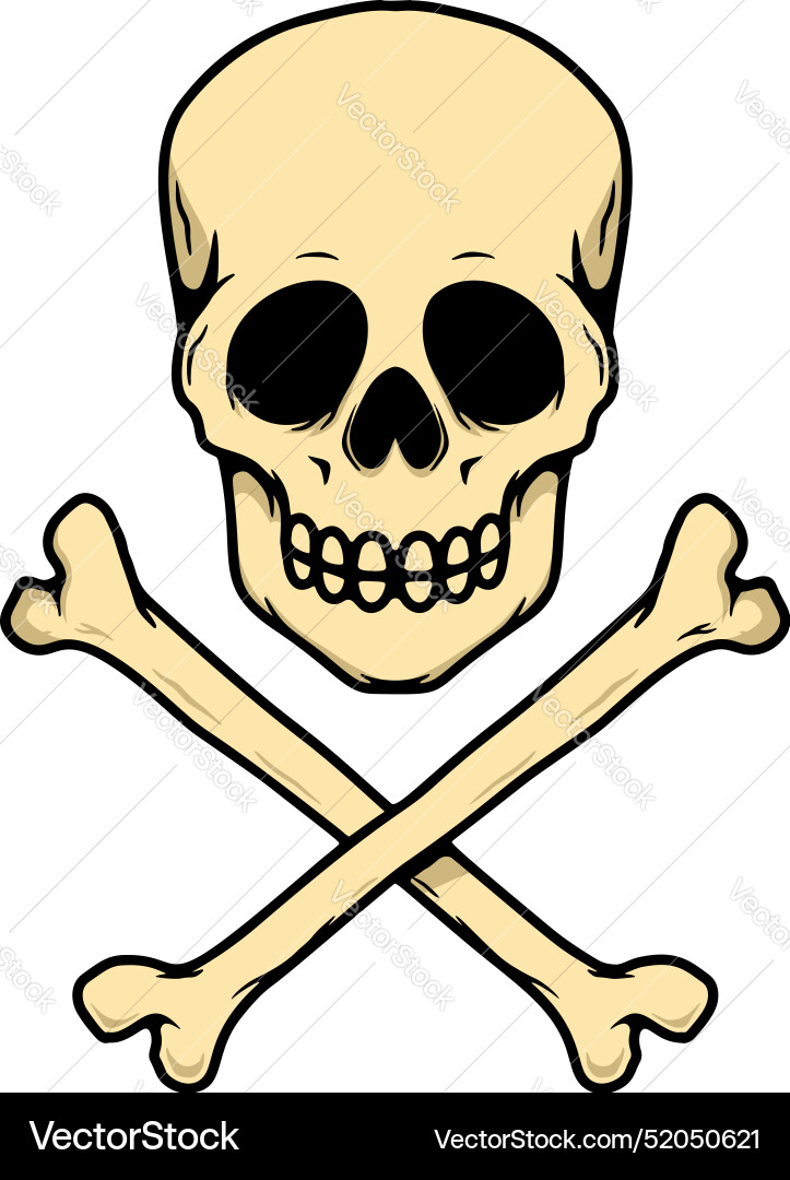 Skull with crossbones design element Royalty Free Vector