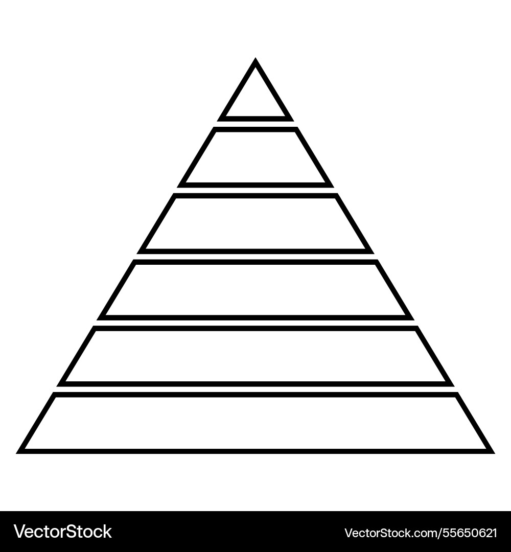 Sleek black pyramid chart hierarchical design Vector Image