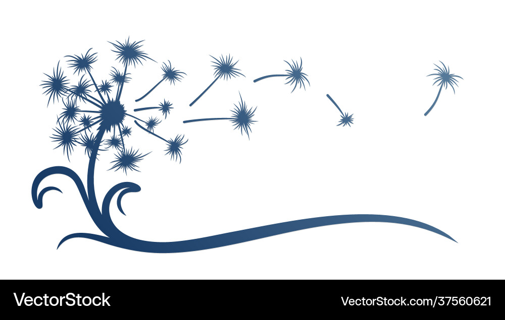 Symbol dandelion flower Royalty Free Vector Image