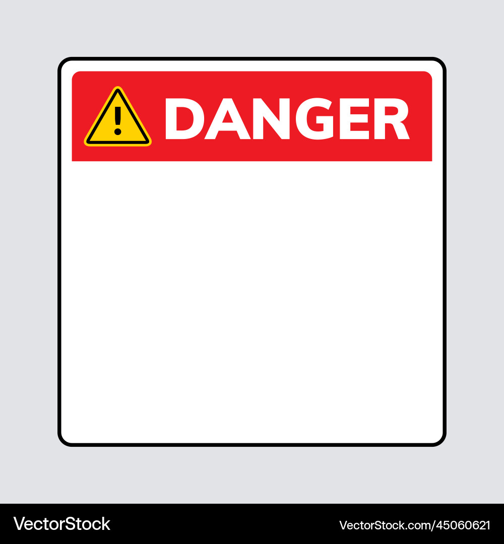 Warning danger sign board icon metal Royalty Free Vector