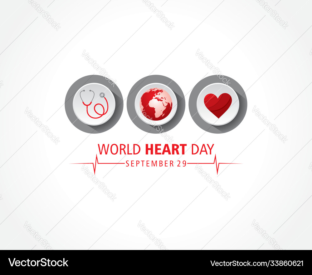 World heart day observed on 29 september Vector Image
