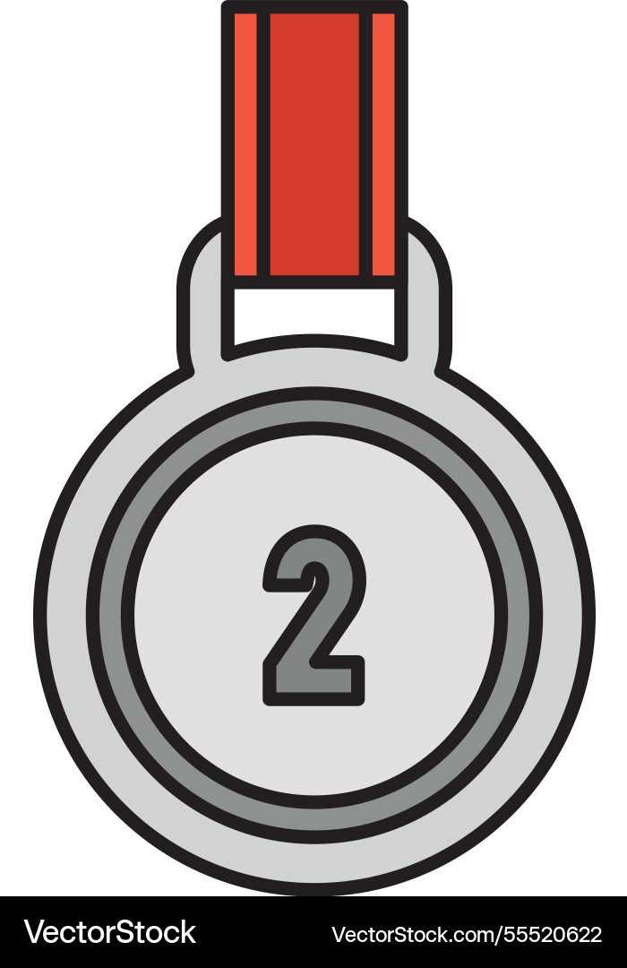 2nd place medal icon Royalty Free Vector Image