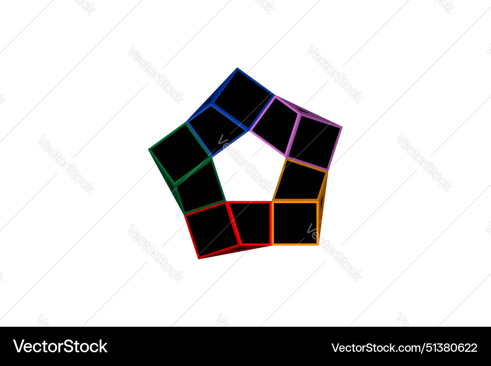 3d pentagon design Royalty Free Vector Image - VectorStock