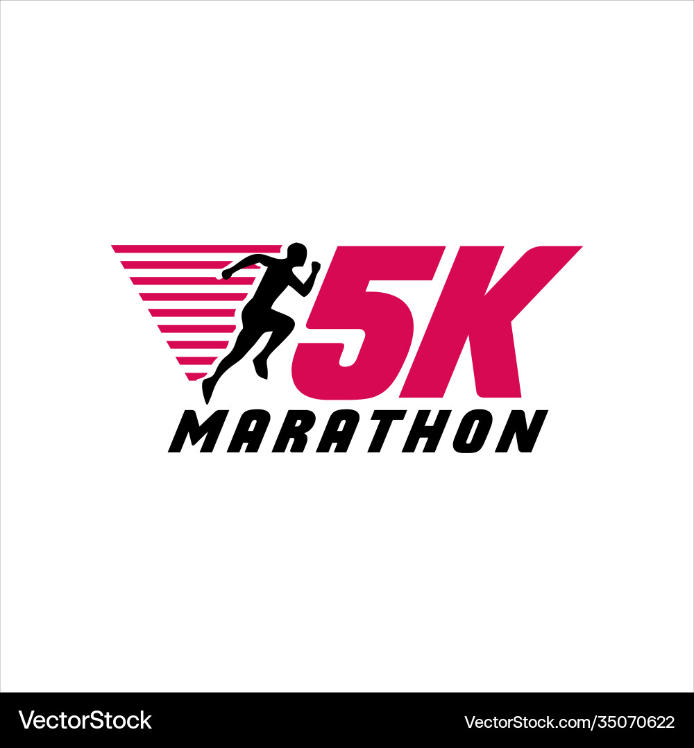 5k run logo design stock symbol Royalty Free Vector Image