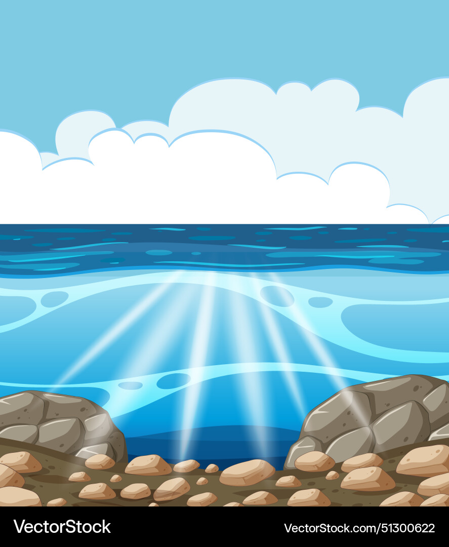 A serene ocean landscape Royalty Free Vector Image