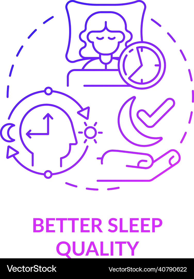 Better sleep quality purple gradient concept icon Vector Image