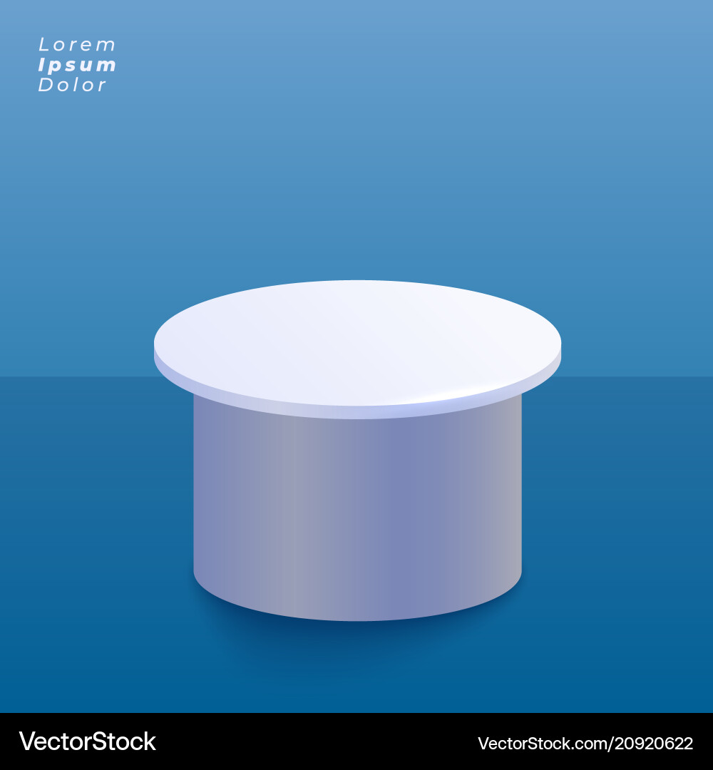 Blue studio background with product display stand Vector Image