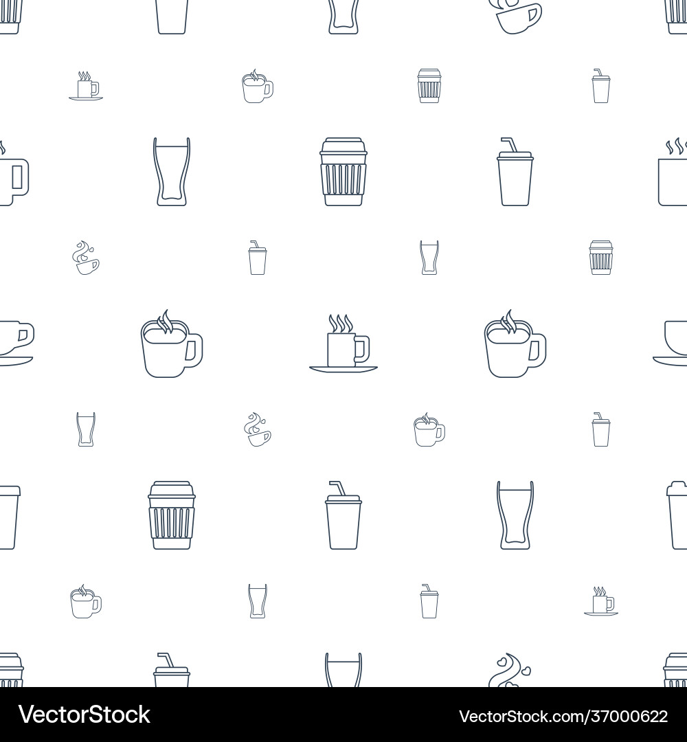Kaffee-Icons Muster nahtlos weiß Hintergrund Vektorbild