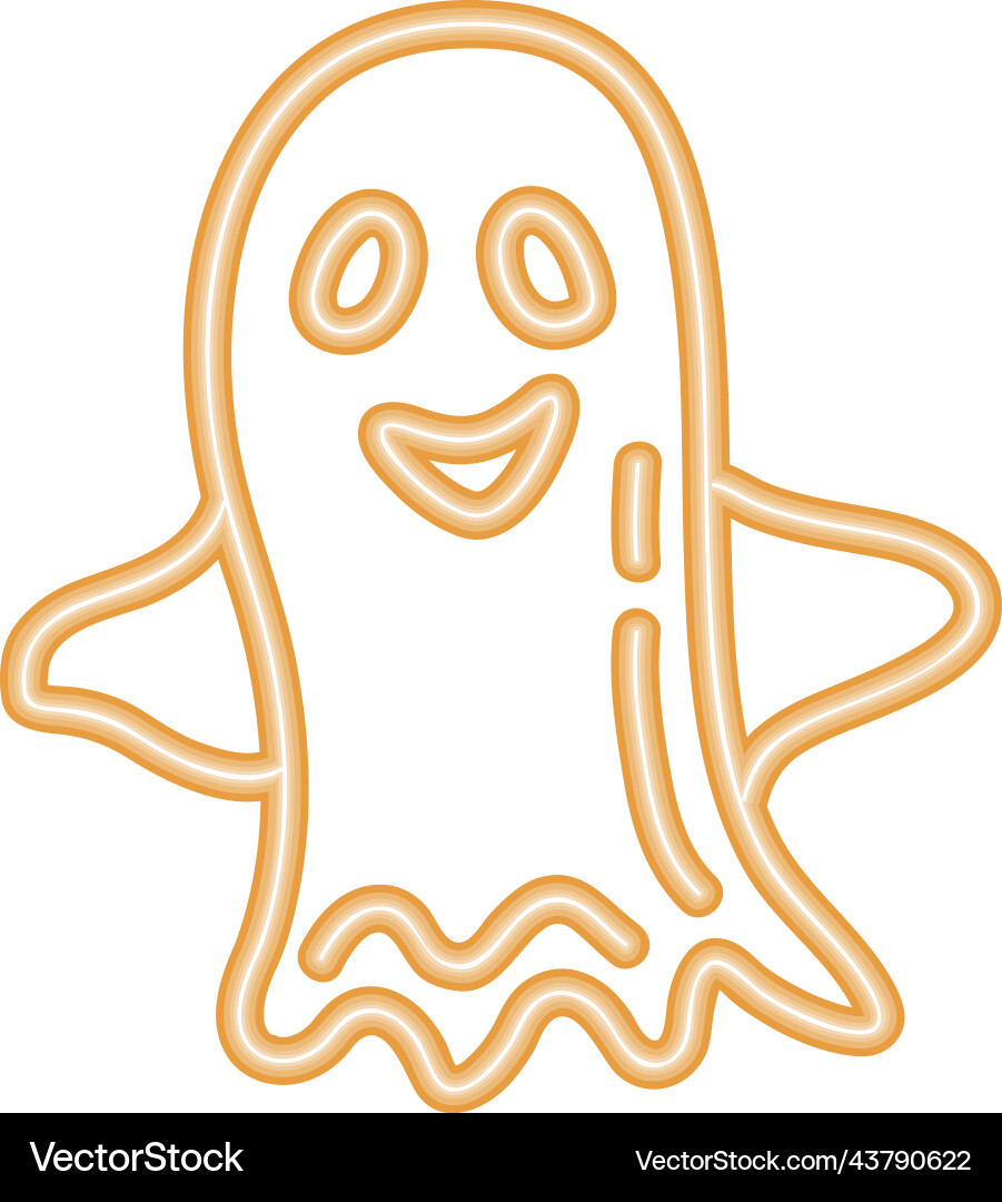 Ghost halloween neon light Royalty Free Vector Image