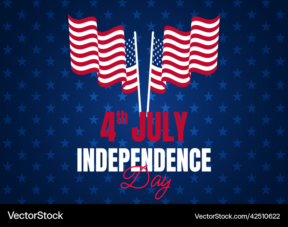 Independence day background with american flags Vector Image