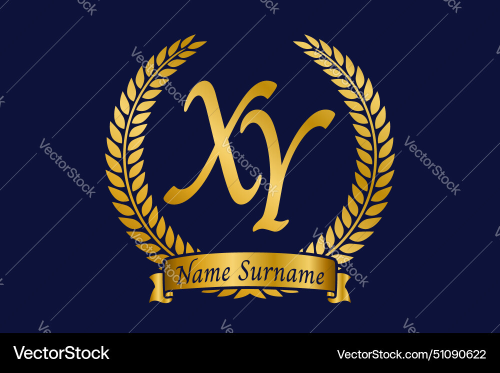 Initial letter x and y xy monogram logo design Vector Image