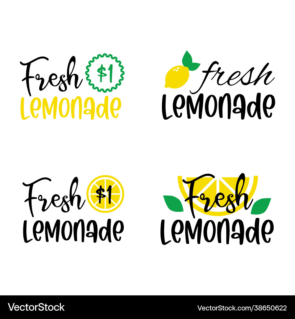 Labels and signs fresh lemonade with lemon Vector Image