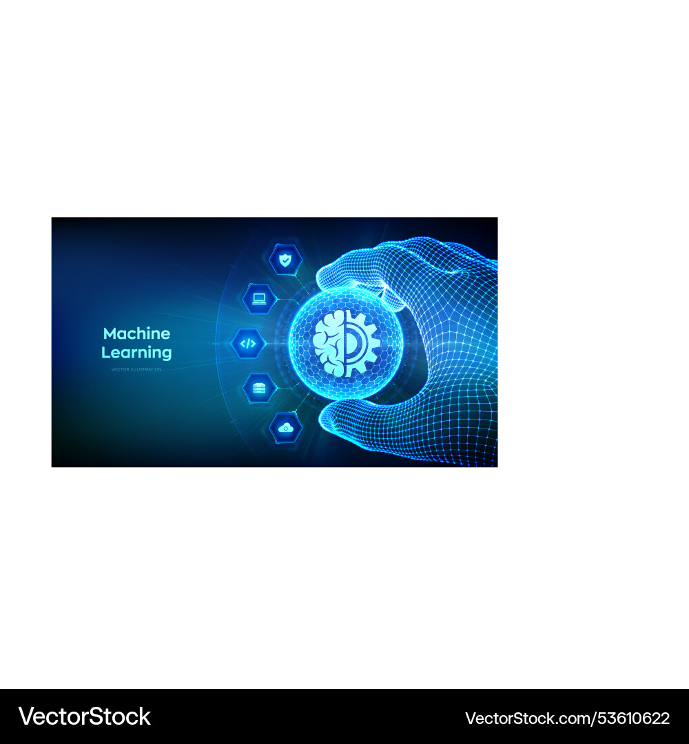 Machine learning in the shape of sphere Royalty Free Vector