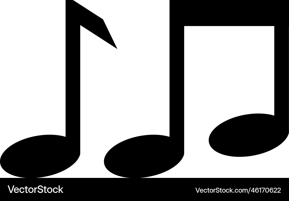 Musical notes icon silhouette clipart design Vector Image