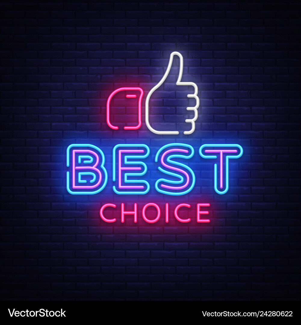 Neon Best Choice Sign Royalty Free Vector Image