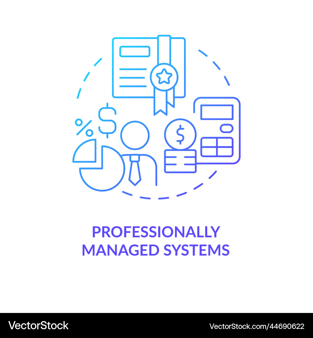 Professionally managed systems blue gradient Vector Image