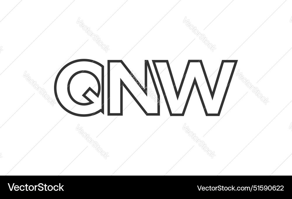Qnw logo design template with strong and modern Vector Image