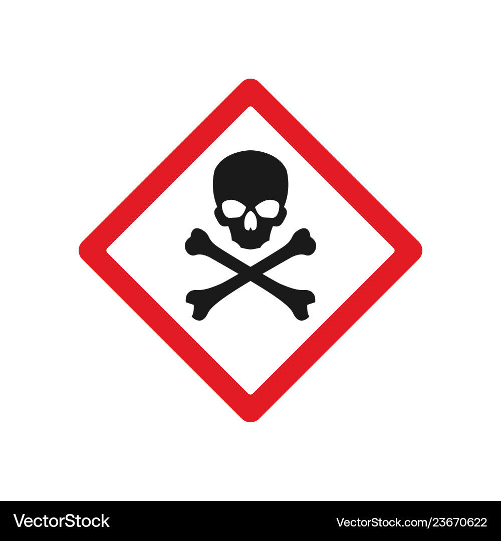 Skull danger sign Royalty Free Vector Image - VectorStock