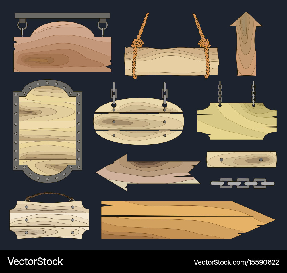 Wood banners boards Royalty Free Vector Image - VectorStock
