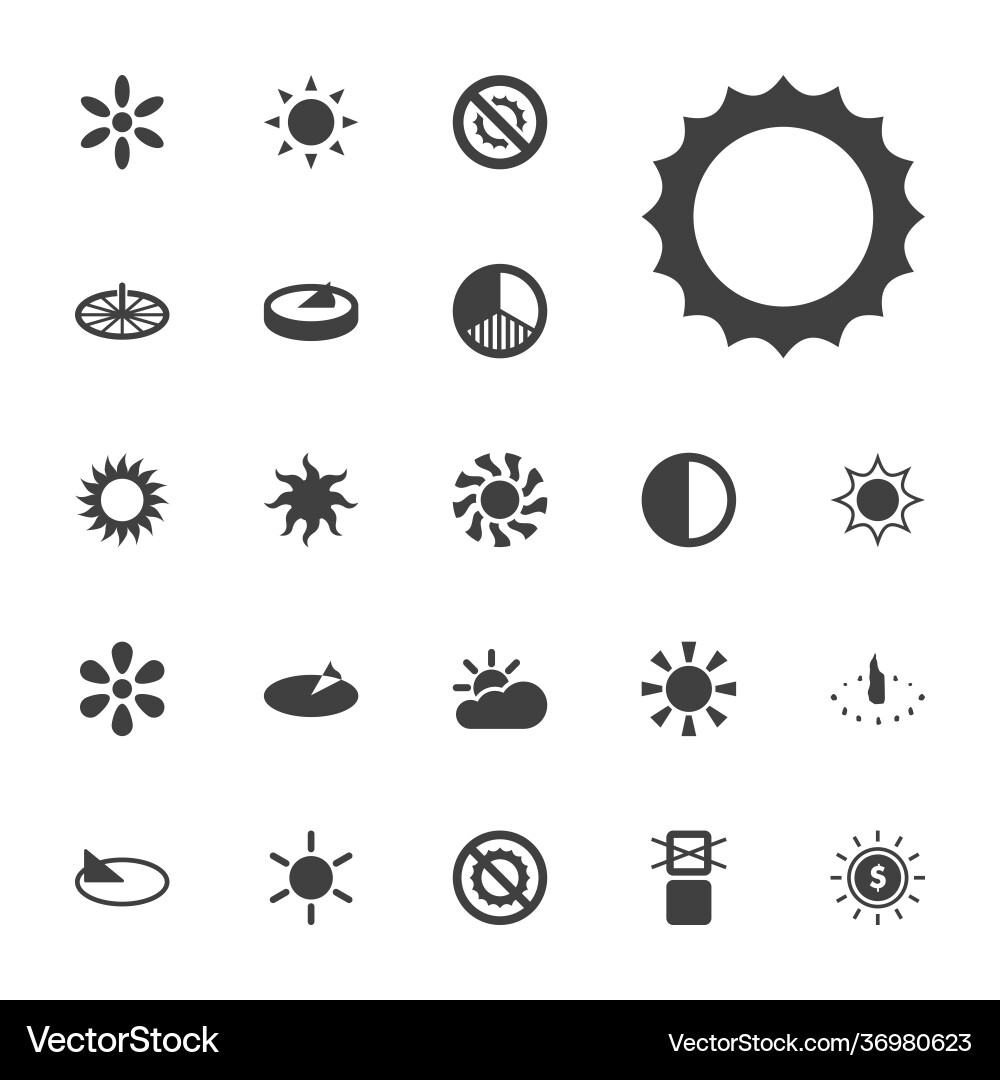 22 sunlight icons Royalty Free Vector Image - VectorStock