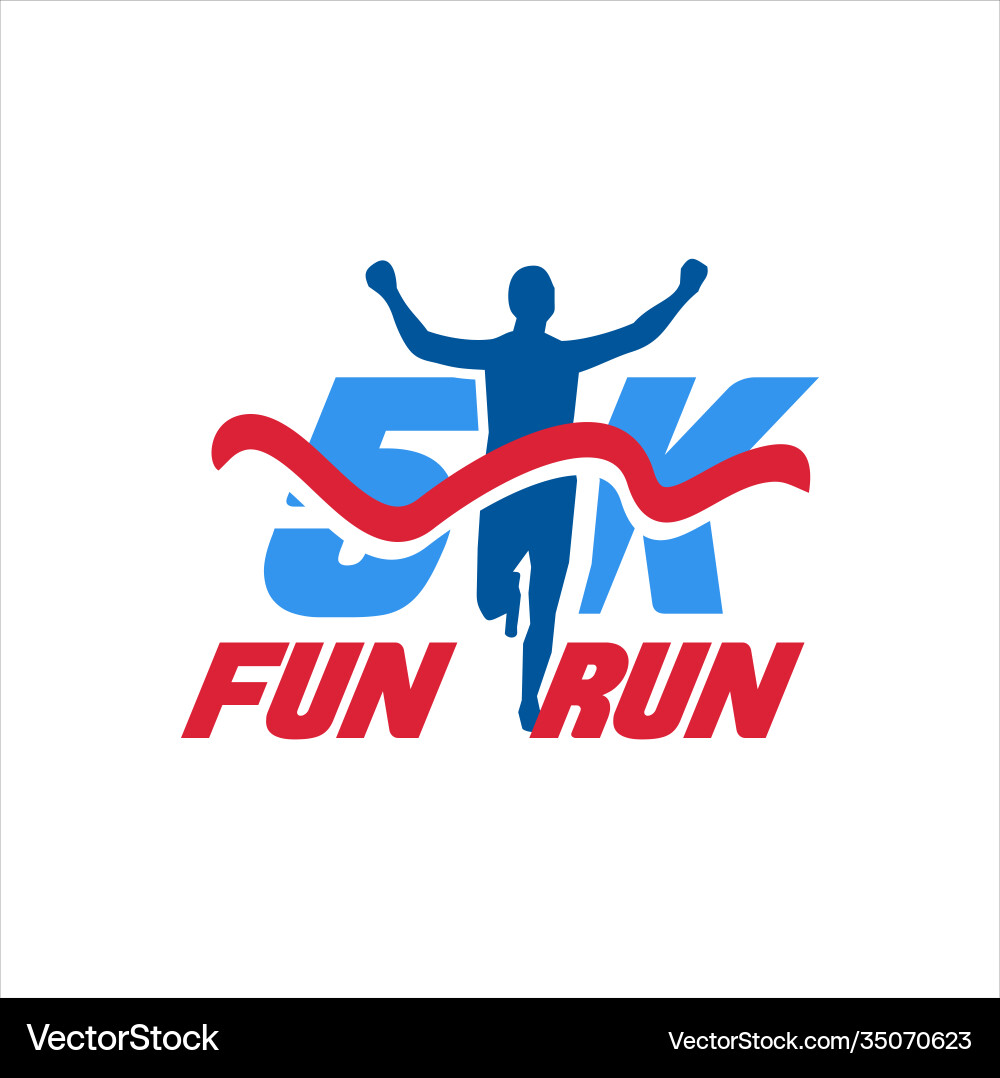 5k run logo design stock symbol Royalty Free Vector Image