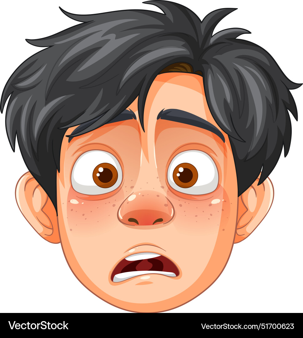 A cartoon face showing surprised expression Vector Image