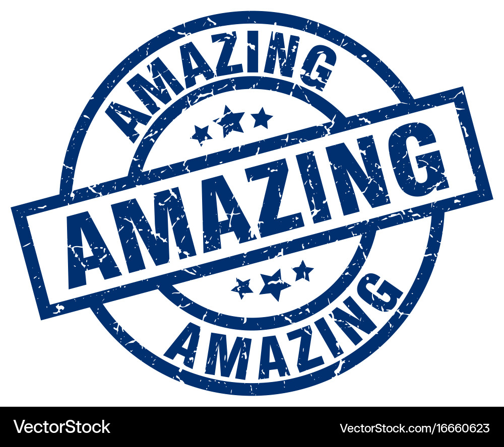 Amazing blue round grunge stamp Royalty Free Vector Image