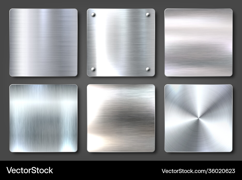 Brushed Metal Textures - Stainless Steel Vector Image