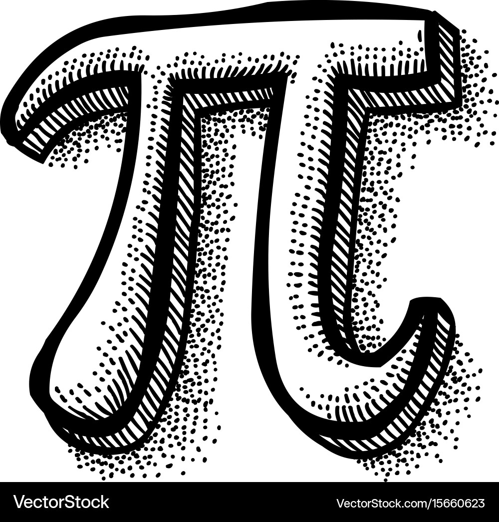 Cartoon image of pi symbol Royalty Free Vector Image
