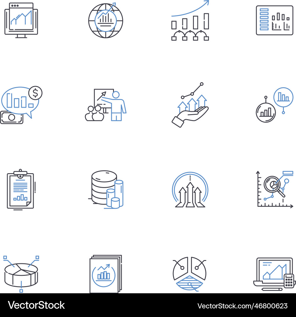 Data imaging line icons collection scanning Vector Image