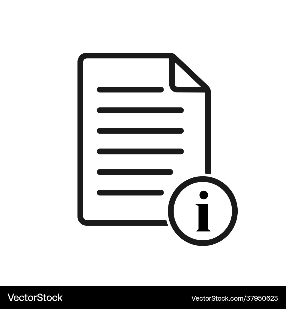 Document information icon file sign isolated Vector Image